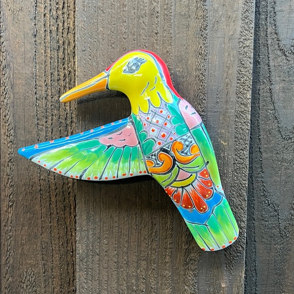 Wall Decor | Colorful Talavera Hummingbird Bird Figurine Wall Decor ...